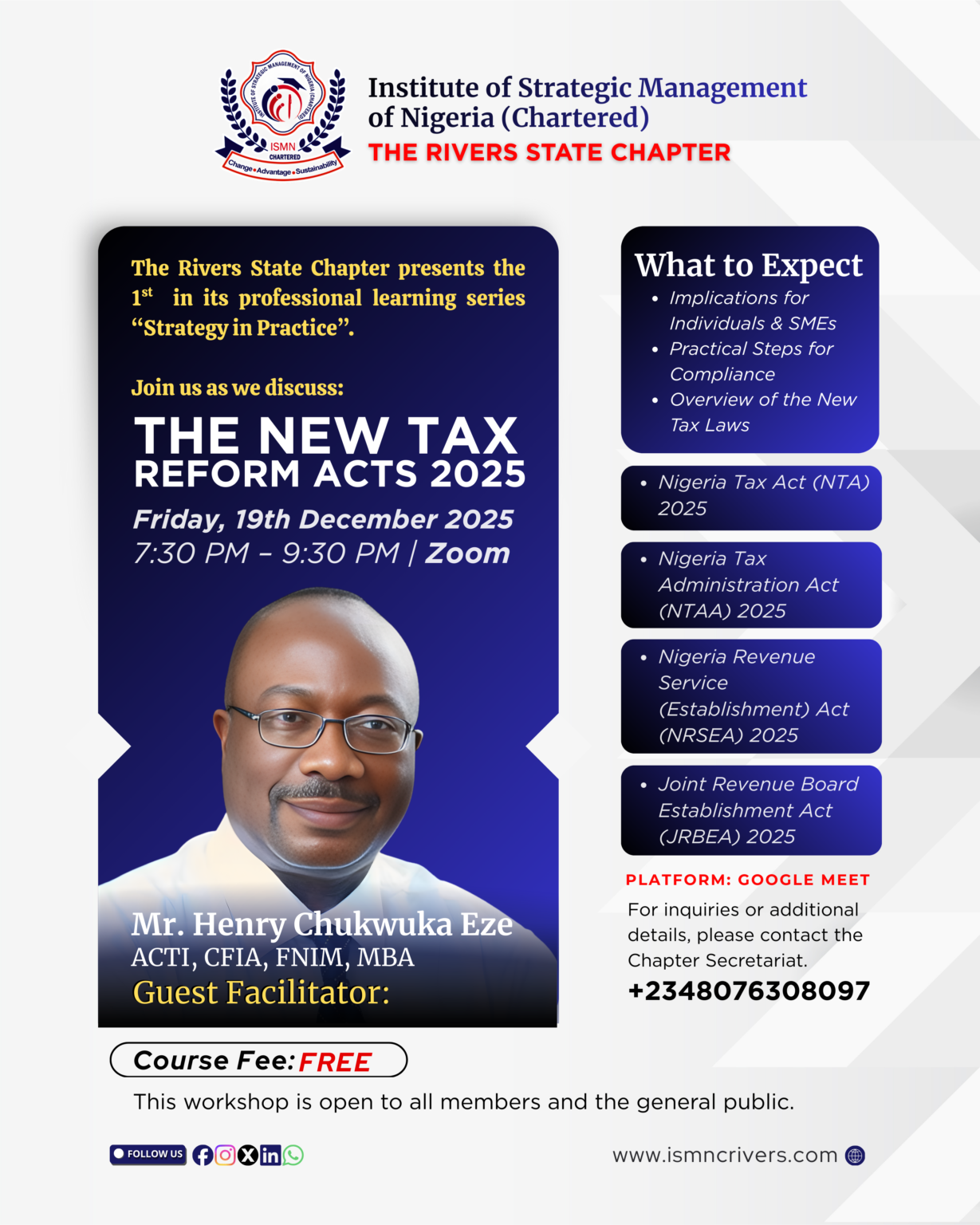 NEW TAX REFORM ACTS 2025 - ISMNC Rivers